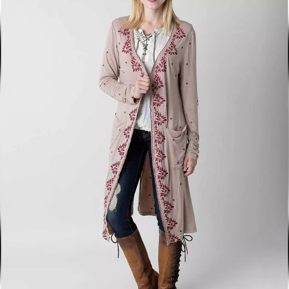 POL | Jackets & Coats | Host Picknwot Pol Embroidered Duster Cardigan ...